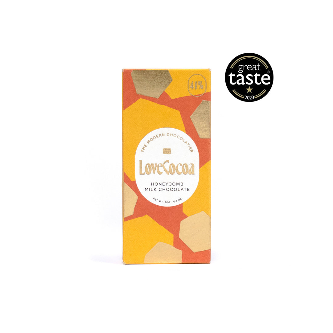 Mini Honeycomb 41% Milk Chocolate Bar (20 x 20g Bars) - Love Cocoa